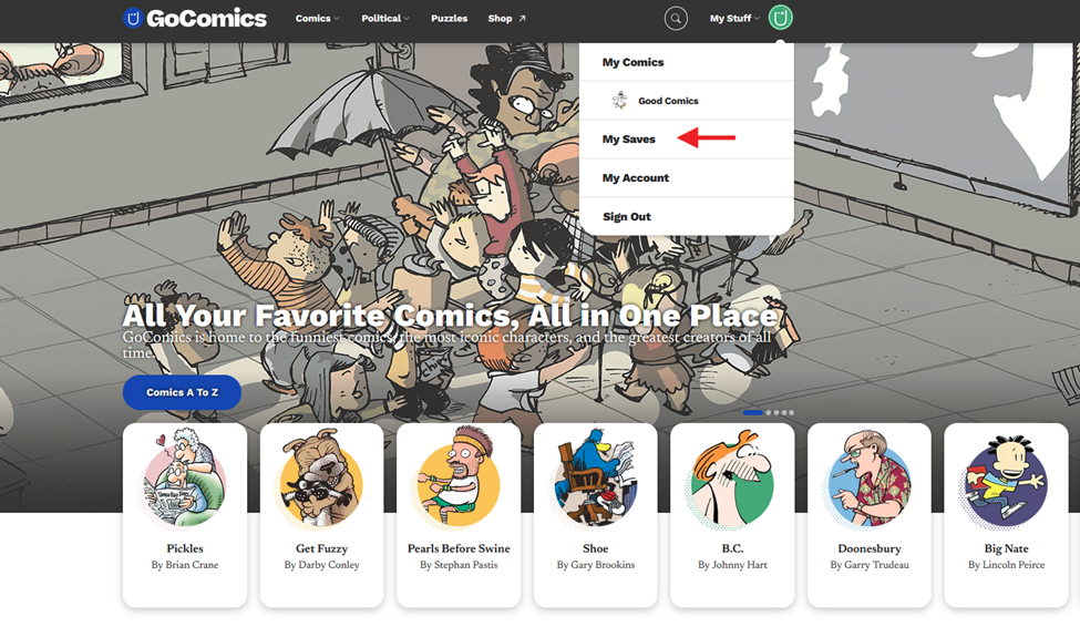 What are My Saves and who can access this feature? – GoComics